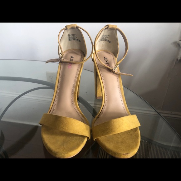 Shoes | Yellow Block Heeled Sandals | Poshmark